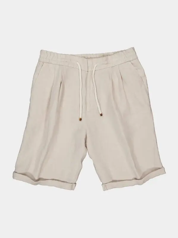 Brunello Cucinelli Jute Linen Gabardine Bermuda Shorts