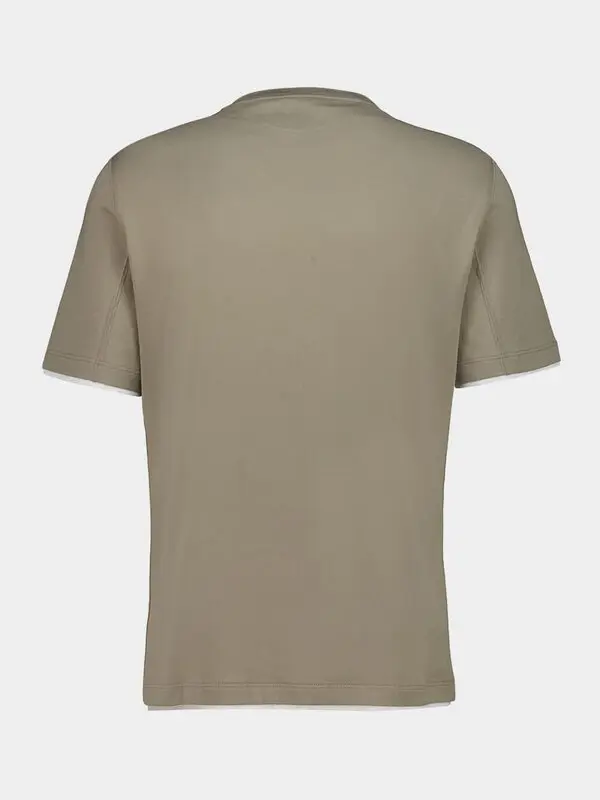 Brunello Cucinelli Khaki Faux-layered Cotton T-shirt - Green