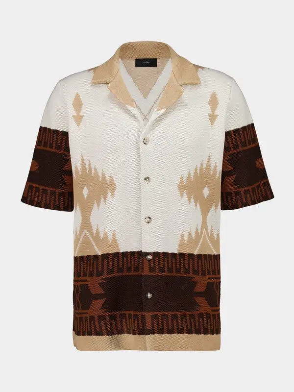 Alanui Chalk Sand Icon Piqué Cotton Shirt - Beige