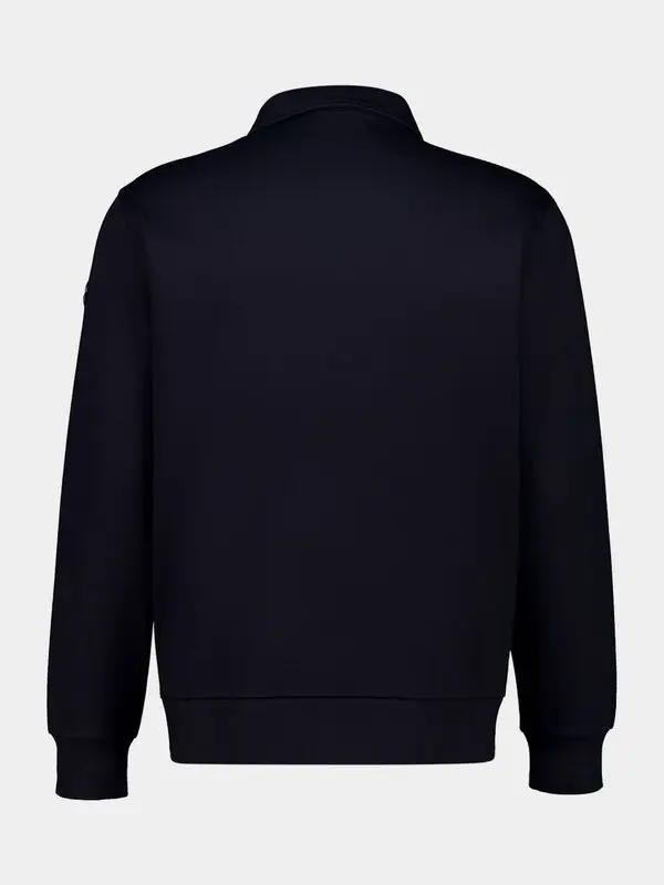 Moncler Cotton-blend Half-zip Sweatshirt - Blue