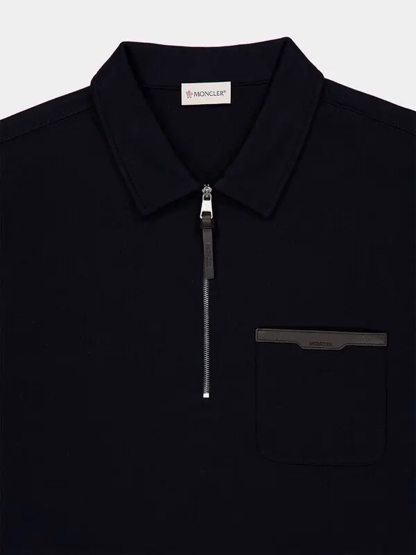 Moncler Cotton-blend Half-zip Sweatshirt - Blue