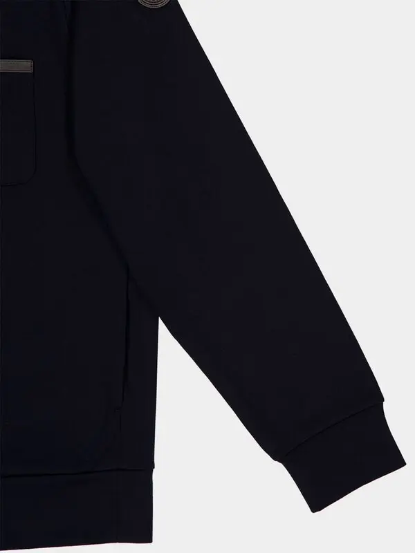 Moncler Cotton-blend Half-zip Sweatshirt - Blue