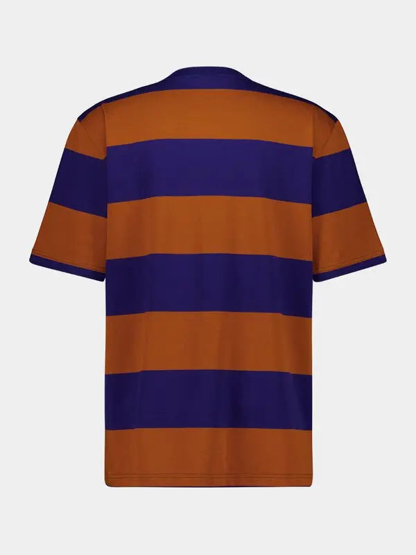 Marni Ocean And Tobacco Stripe Cotton T-shirt - Brown