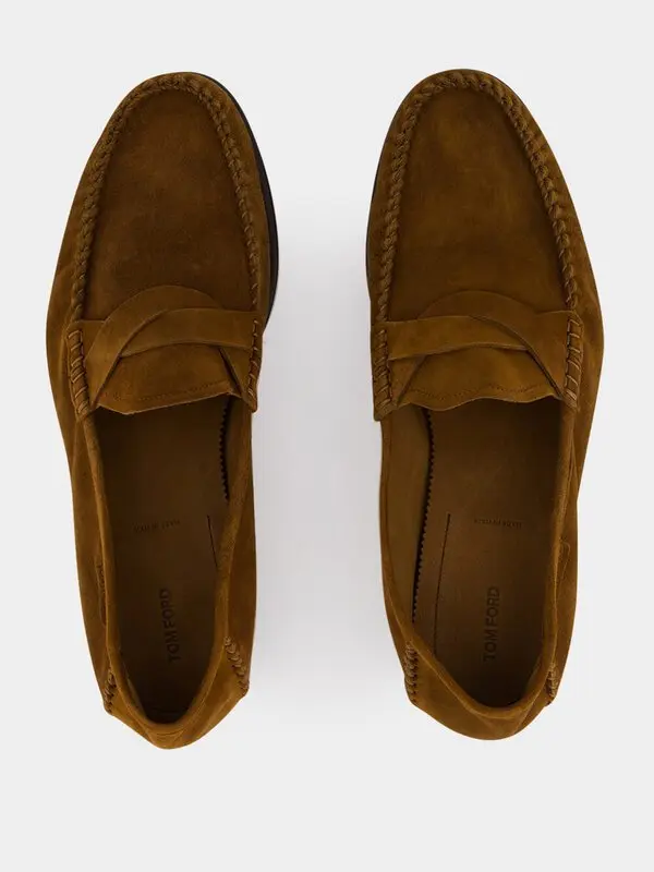 TOM FORD Leather Loafers - Burgundy