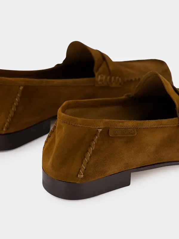 TOM FORD Leather Loafers - Burgundy