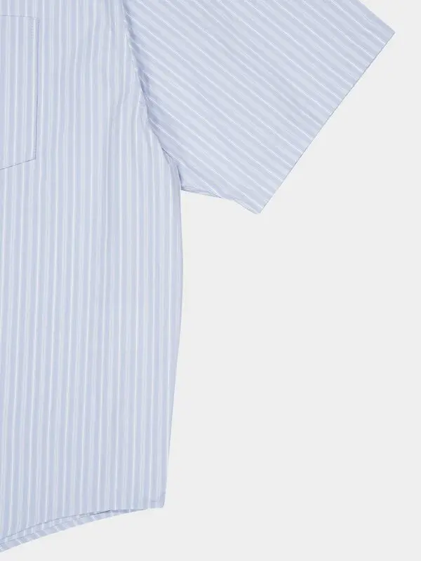 AMI Paris Cotton Short Sleeve De Coeur Boxy Shirt - Blue