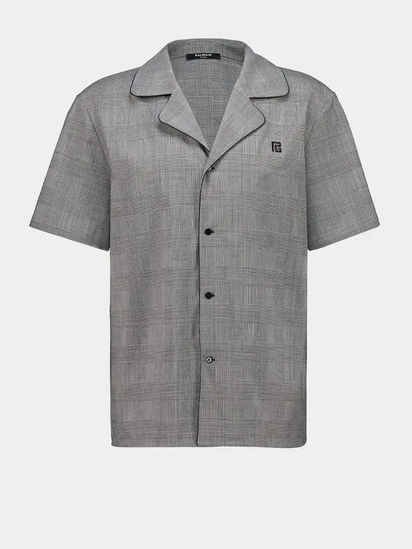 Balmain Black Short-sleeved Prince Of Wales Pyjama Shirt - Multicolour