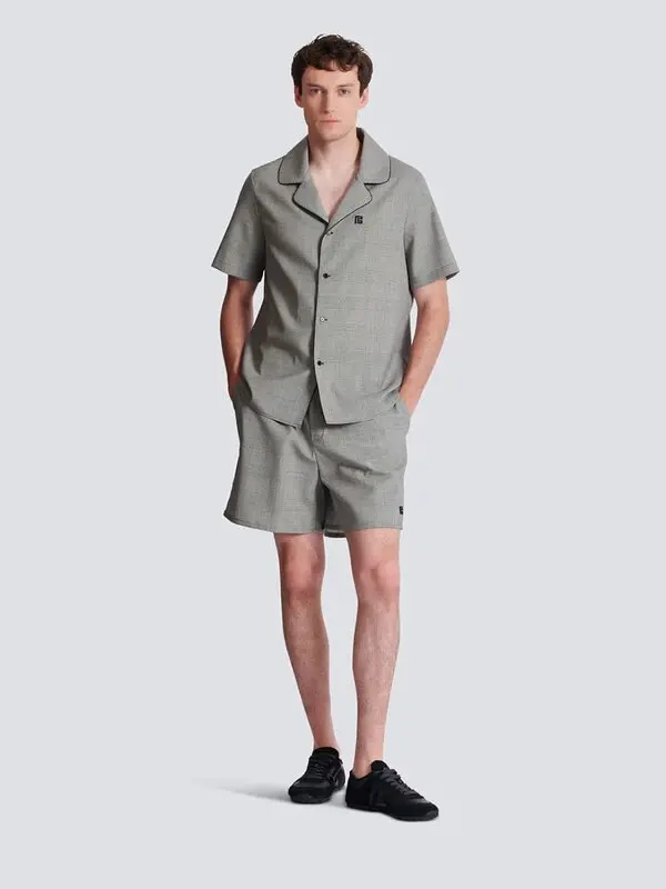Balmain Black Short-sleeved Prince Of Wales Pyjama Shirt