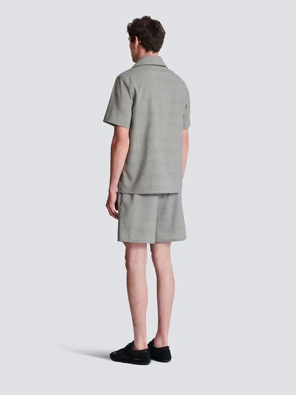 Balmain Black Short-sleeved Prince Of Wales Pyjama Shirt