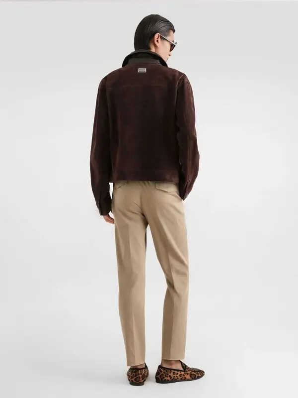 Dolce & Gabbana Stretch Cotton Gabardine Trousers - Beige