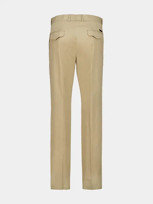 Dolce & Gabbana Stretch Cotton Gabardine Trousers - Beige