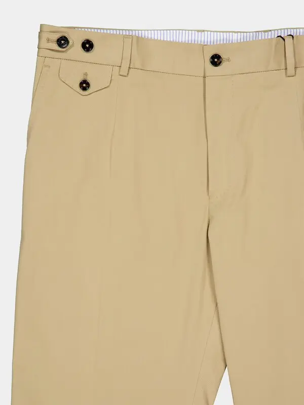 Dolce & Gabbana Stretch Cotton Gabardine Trousers - Beige