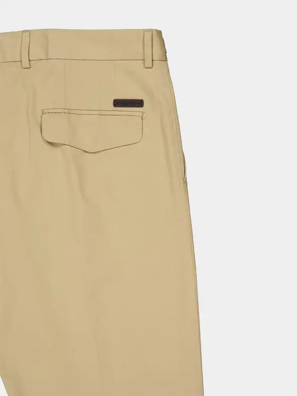Dolce & Gabbana Stretch Cotton Gabardine Trousers - Beige