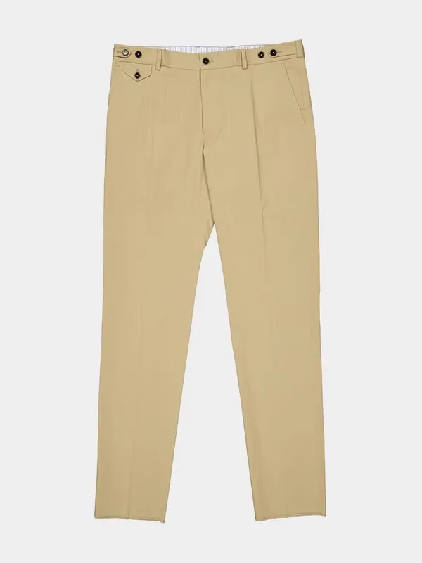 Dolce & Gabbana Stretch Cotton Gabardine Trousers - Beige