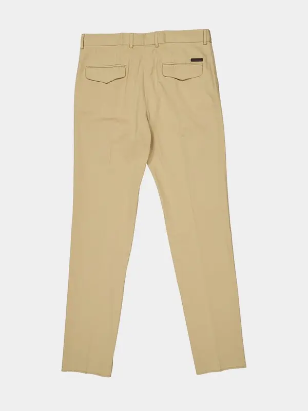 Dolce & Gabbana Stretch Cotton Gabardine Trousers - Beige