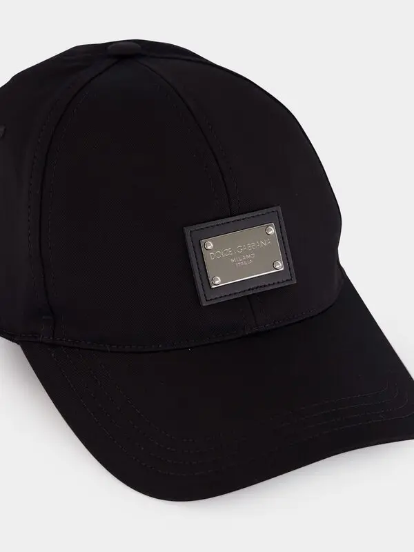 Dolce & Gabbana Cotton Rapper Cap With Logo - Black