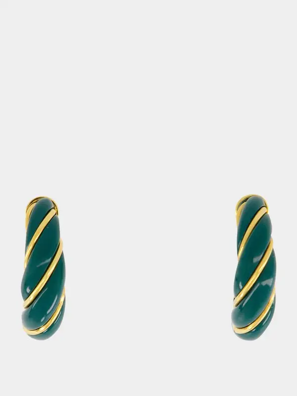 AURÉLIE BIDERMANN Diana Emerald Hoop Earrings - Green