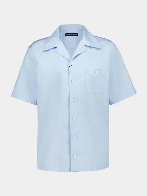 Dolce & Gabbana Light Short-sleeve Cotton Shirt - Blue
