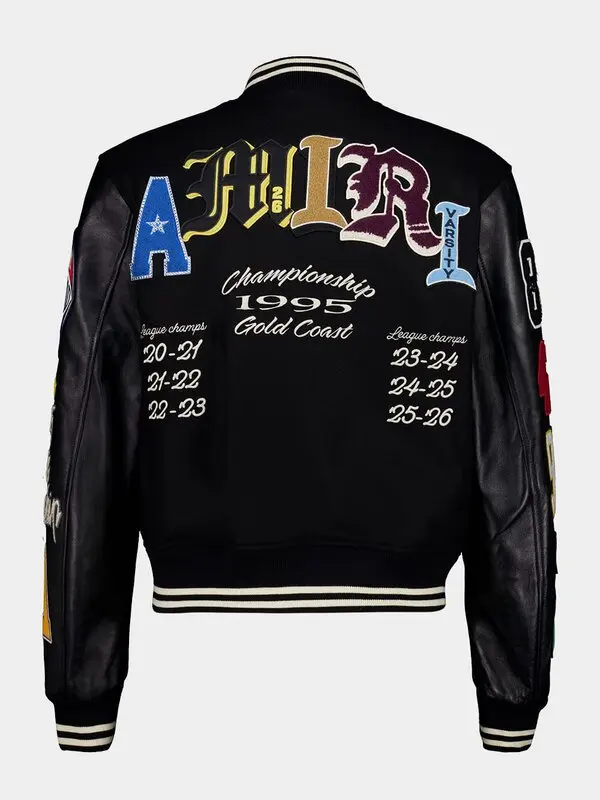 Amiri Varsity Jacket With Chenille Patches - Black