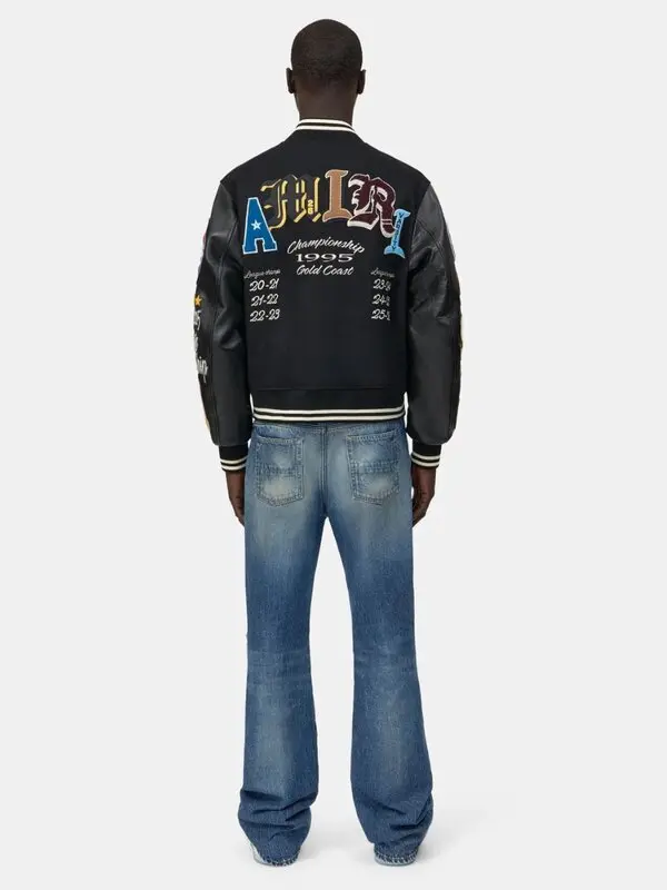 Amiri Varsity Jacket With Chenille Patches - Black