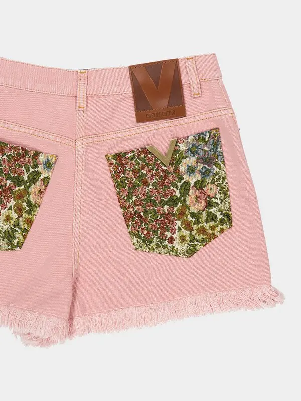 Valentino Garavani Casual Fit Denim Shorts - Pink