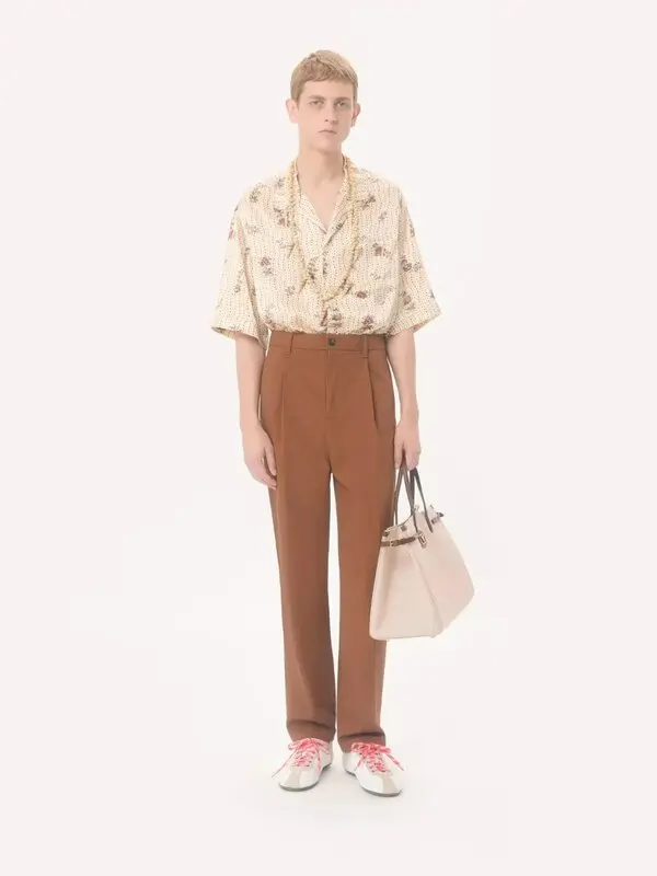 Valentino Garavani Cotton Gabardine Chino Pants - Brown
