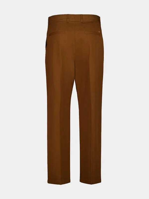 Valentino Garavani Cotton Gabardine Chino Pants - Brown