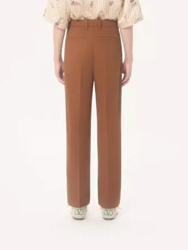 Valentino Garavani Cotton Gabardine Chino Pants - Brown