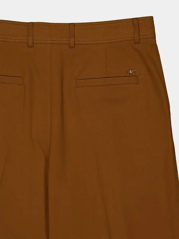 Valentino Garavani Cotton Gabardine Chino Pants - Brown