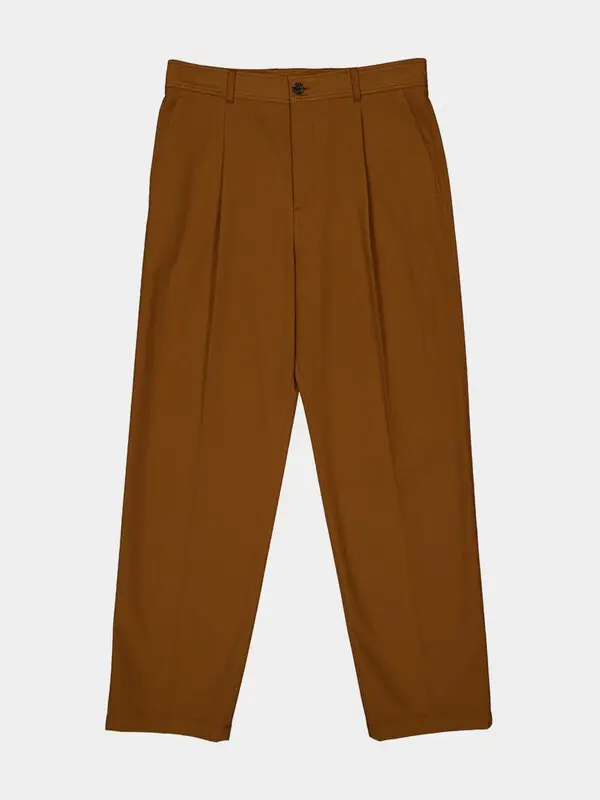 Valentino Garavani Cotton Gabardine Chino Pants - Brown