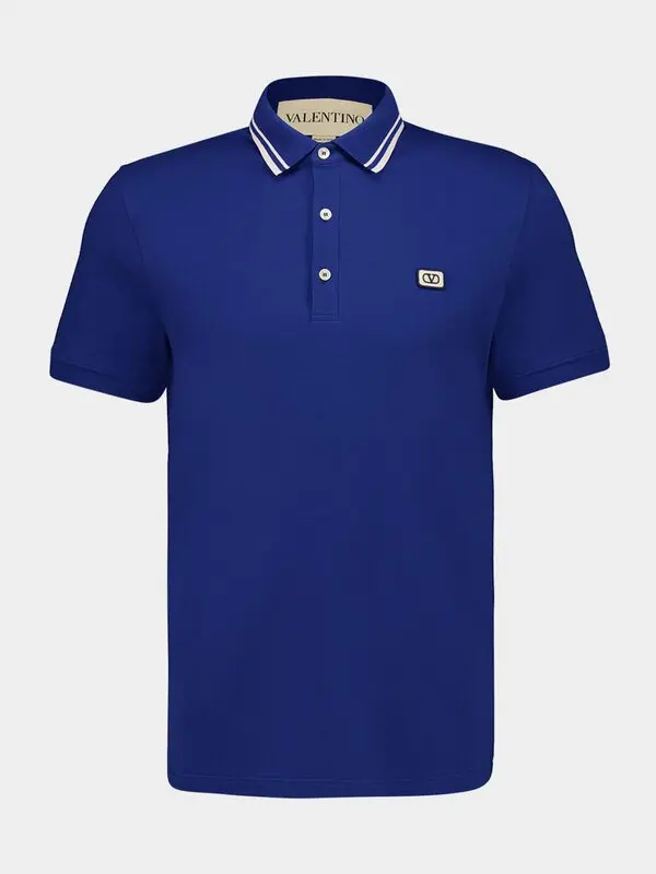 Valentino Garavani Cotton Piqué Polo With Vlogo Patch