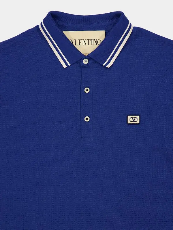 Valentino Garavani Cotton Piqué Polo With Vlogo Patch