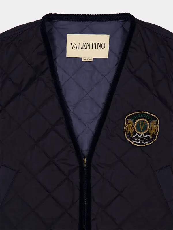 Valentino Garavani Quilted Sleeveless Vest With Embroidered Patch