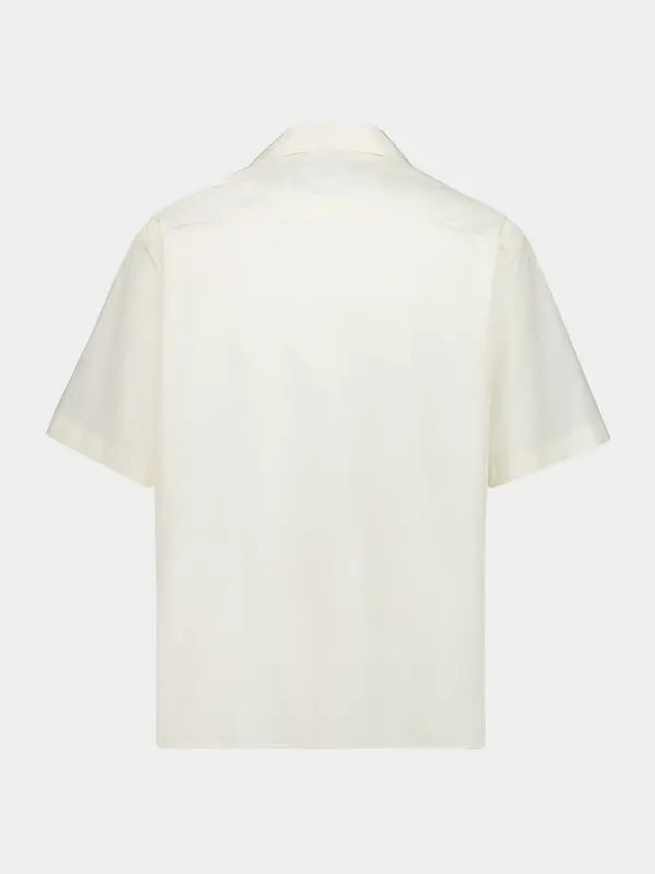 Valentino Garavani Ivory And Black Cotton Poplin Bowling Shirt