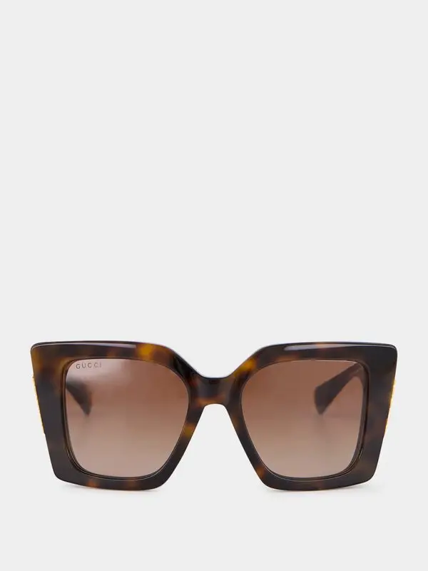Gucci Tortoiseshell Cat-eye Sunglasses - Brown