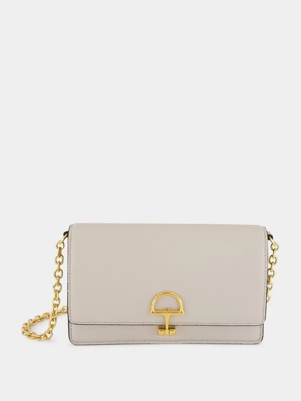 Gucci Sphinx Calfskin Wallet With Removable Chain - Beige