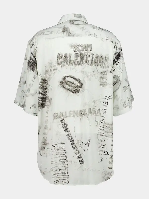 Balenciaga Graphite Short Sleeve Minimal Shirt - Grey