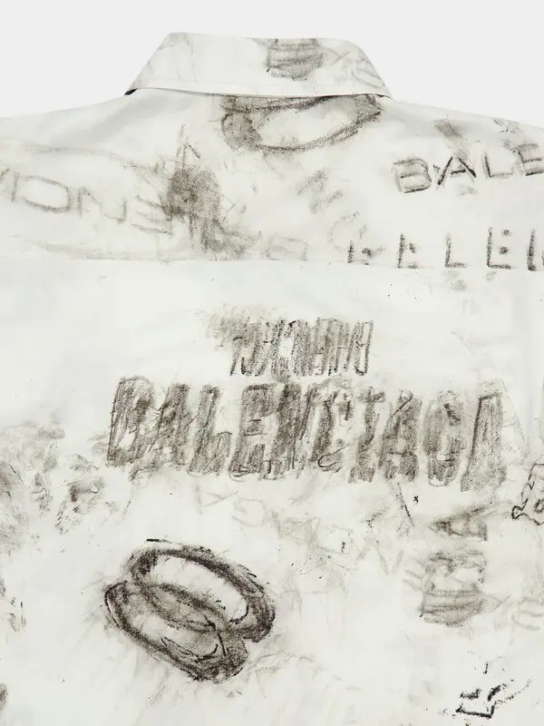 Balenciaga Graphite Short Sleeve Minimal Shirt - Grey