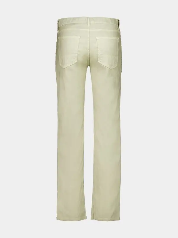 120% Lino Slim-fit Linen-blend 5-pocket Pants