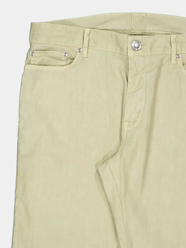 120% Lino Slim-fit Linen-blend 5-pocket Pants