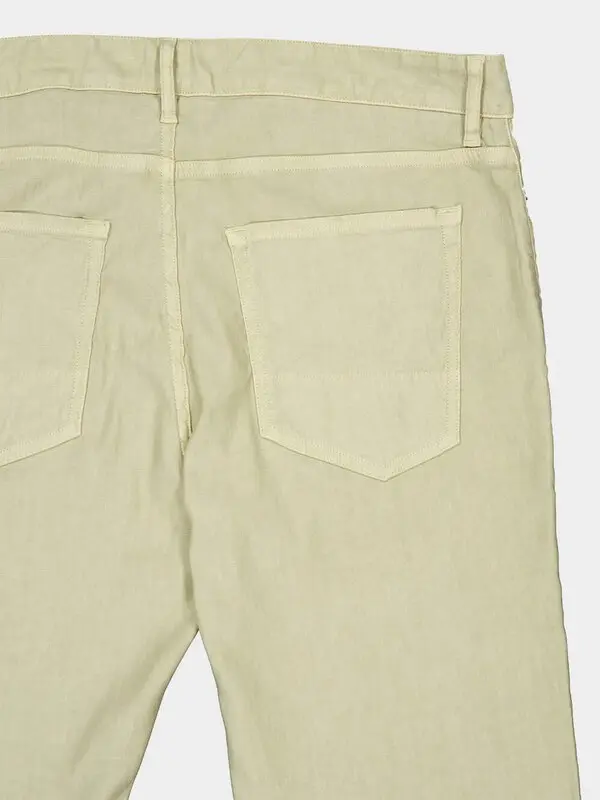 120% Lino Slim-fit Linen-blend 5-pocket Pants
