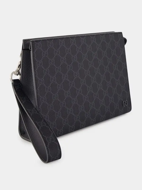 Gucci Gg Supreme Small Pouch With Ceramic-effect Gg Detail