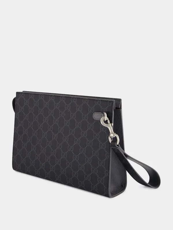 Gucci Gg Supreme Small Pouch With Ceramic-effect Gg Detail