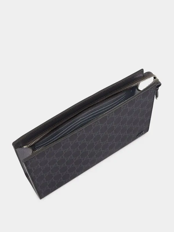 Gucci Gg Supreme Small Pouch With Ceramic-effect Gg Detail