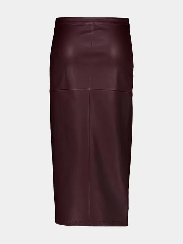 Rabanne Leather Midi Skirt - Red