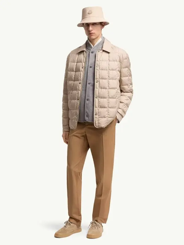 Moncler Technical Cotton Blend Trousers - Beige