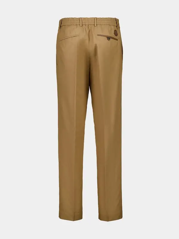 Moncler Technical Cotton Blend Trousers - Beige