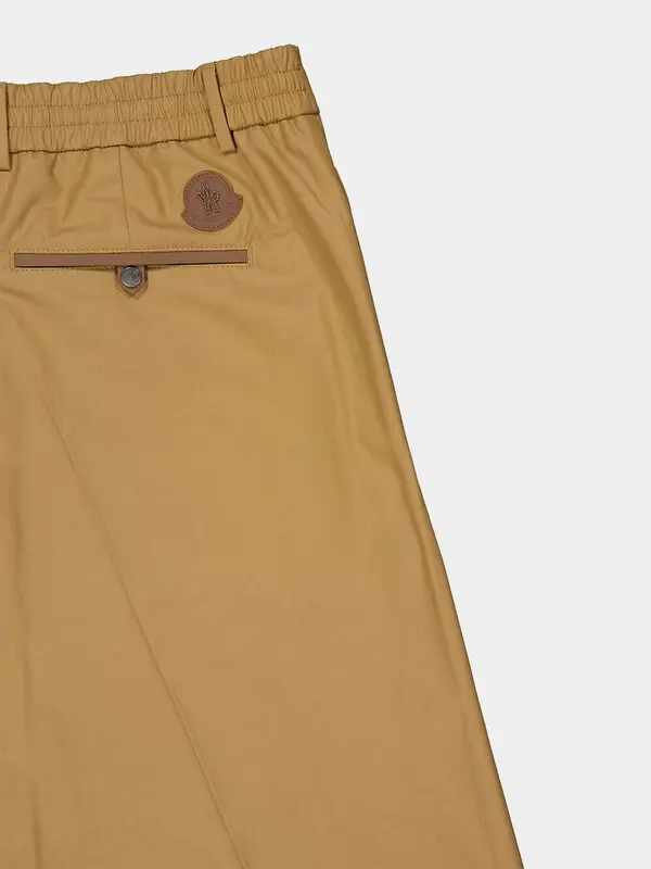 Moncler Technical Cotton Blend Trousers - Beige