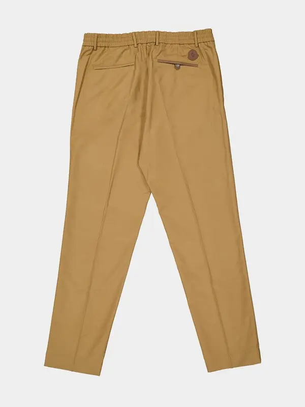 Moncler Technical Cotton Blend Trousers - Beige