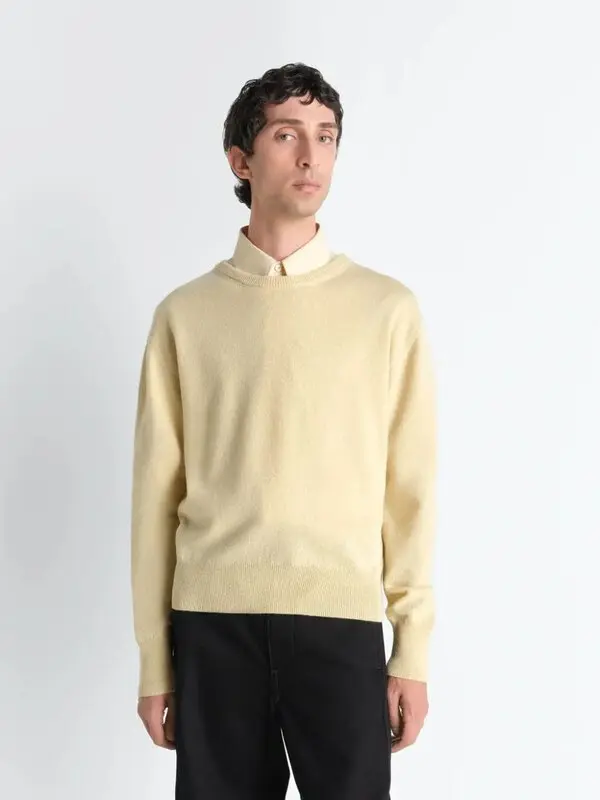 LEMAIRE Wool And Cashmere Crewneck Sweater - Yellow